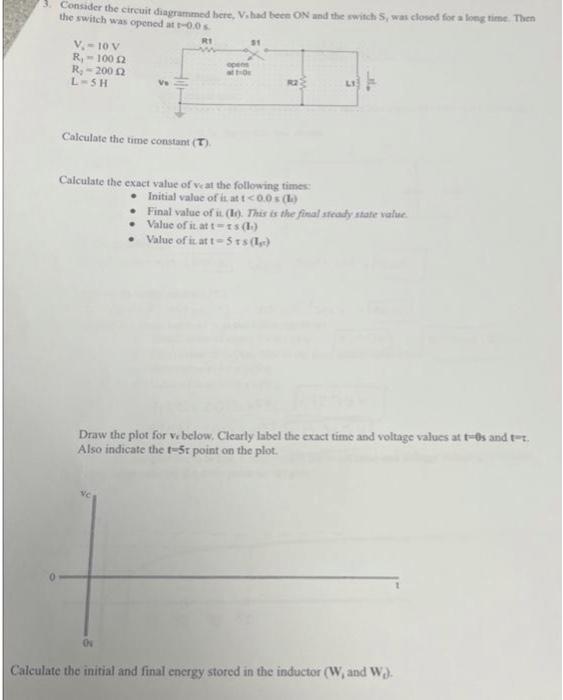 Solved 3. Consider the circuit diagnammed bere, Vihad hece 0 | Chegg.com