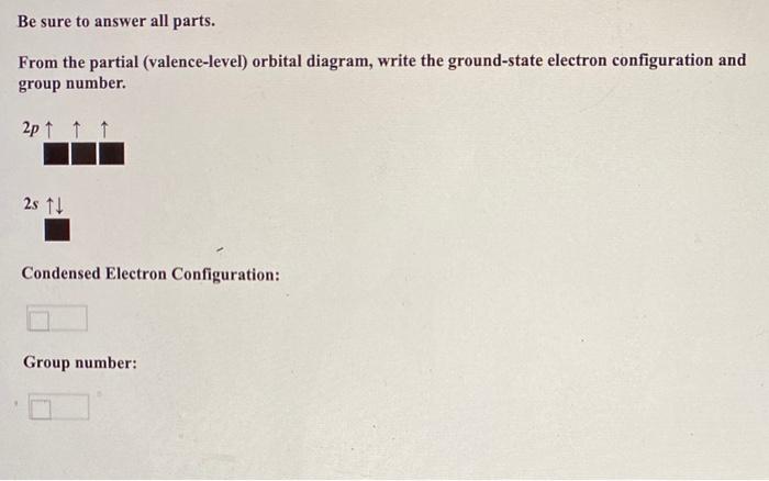 Solved Be sure to answer all parts. From the partial | Chegg.com