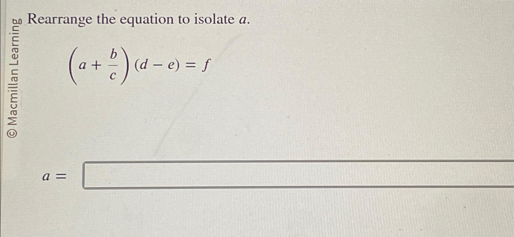 Solved no Rearrange the equation to isolate | Chegg.com