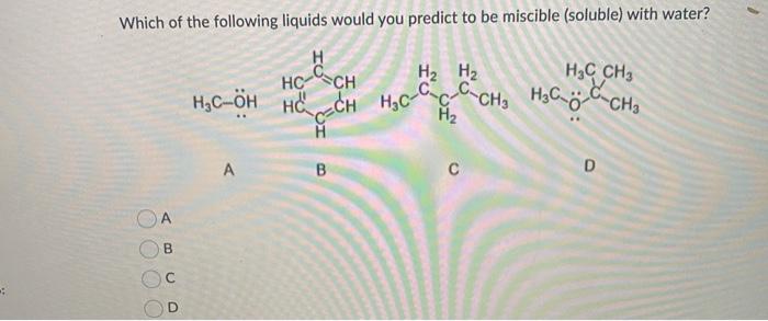 Solved Which of the following liquids would you predict to | Chegg.com