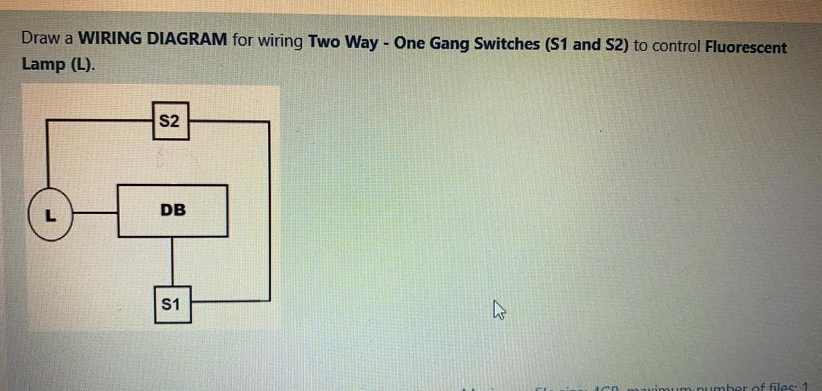 Solved Draw a WIRING DIAGRAM for wiring One Way - One Gang | Chegg.com