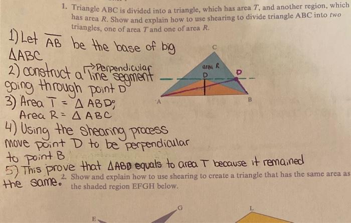 Solved I solved the shearing process for traingle ABD which | Chegg.com