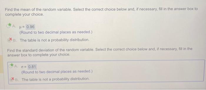 Solved Let the random variable x represent the number of | Chegg.com