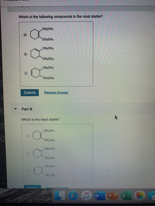 Solved Which of the following compounds is the most stable? | Chegg.com