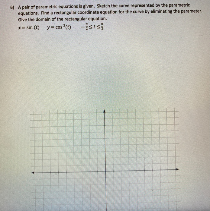 Solved 6) A pair of parametric equations is given. Sketch | Chegg.com