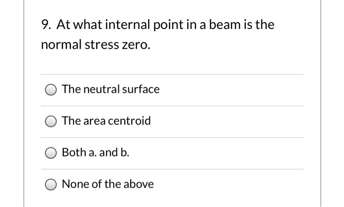 Solved 9. At what internal point in a beam is the normal | Chegg.com
