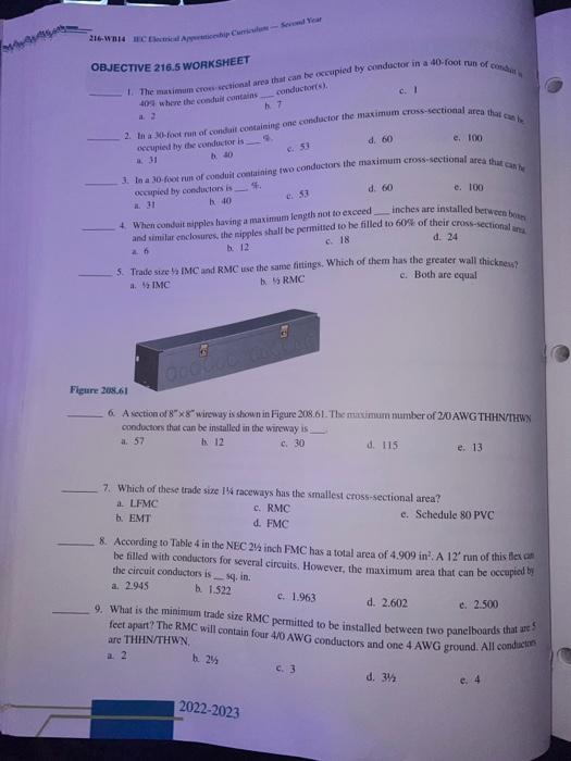 Solved the foltawing? a. Nonmetallic steallsed cable b. Type | Chegg.com