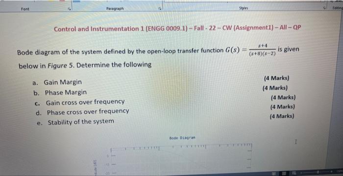 Solved Bode diagram of the system defined by the open-loop | Chegg.com