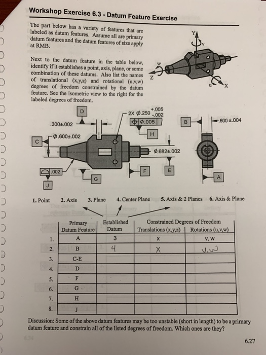 Solved Workshop Exercise 6.3-Datum Feature Exercise The part | Chegg.com