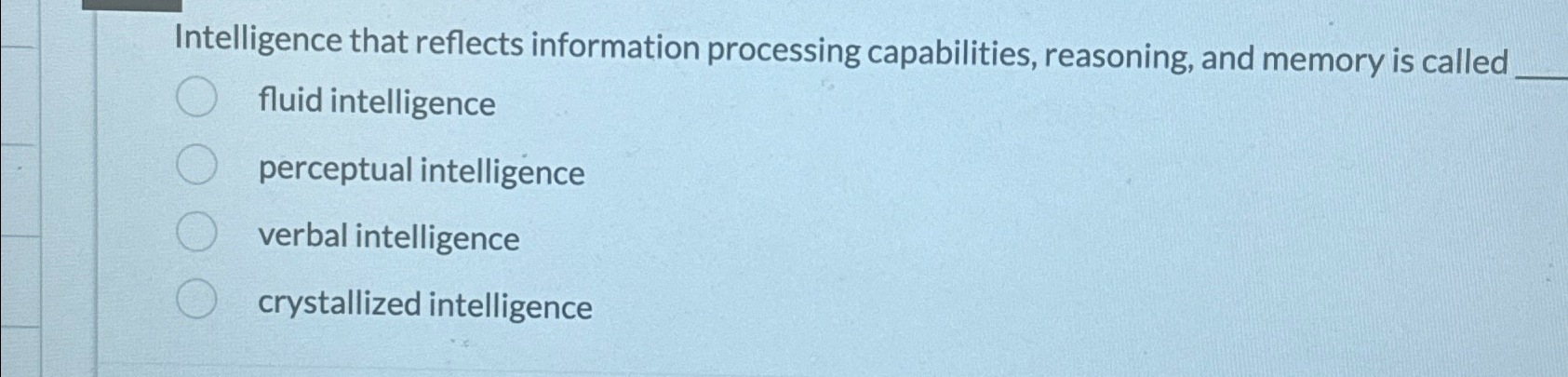 Solved Intelligence that reflects information processing | Chegg.com