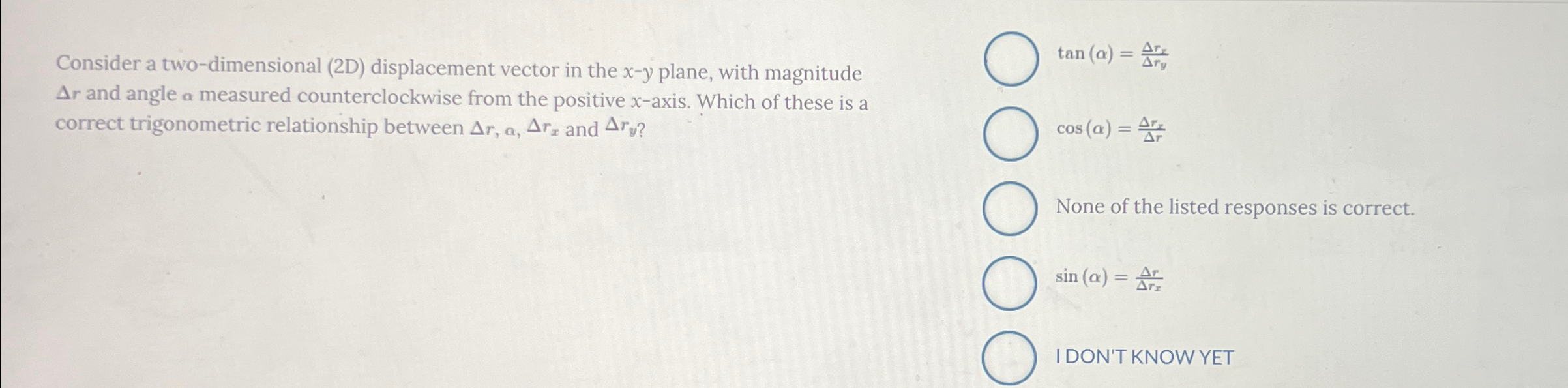Solved Consider a two-dimensional (2D) ﻿displacement vector | Chegg.com