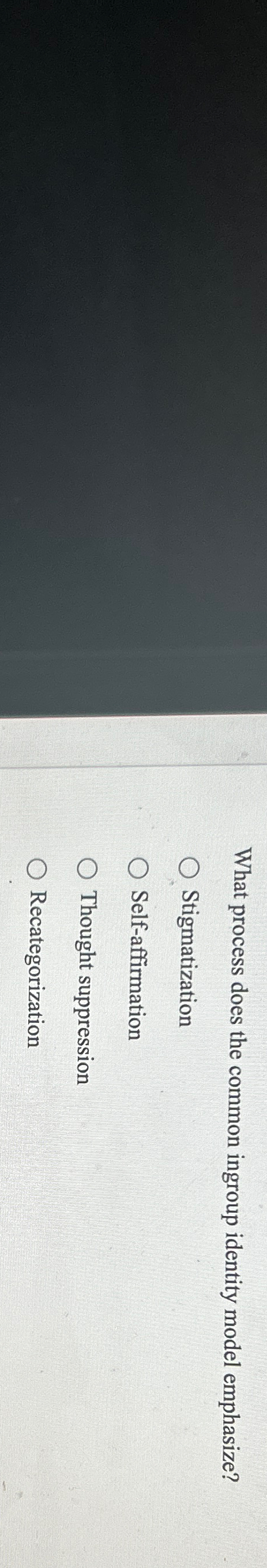 Solved What process does the common ingroup identity model | Chegg.com