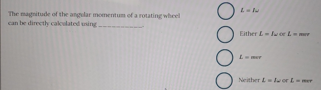Solved The magnitude of the angular momentum of a rotating | Chegg.com