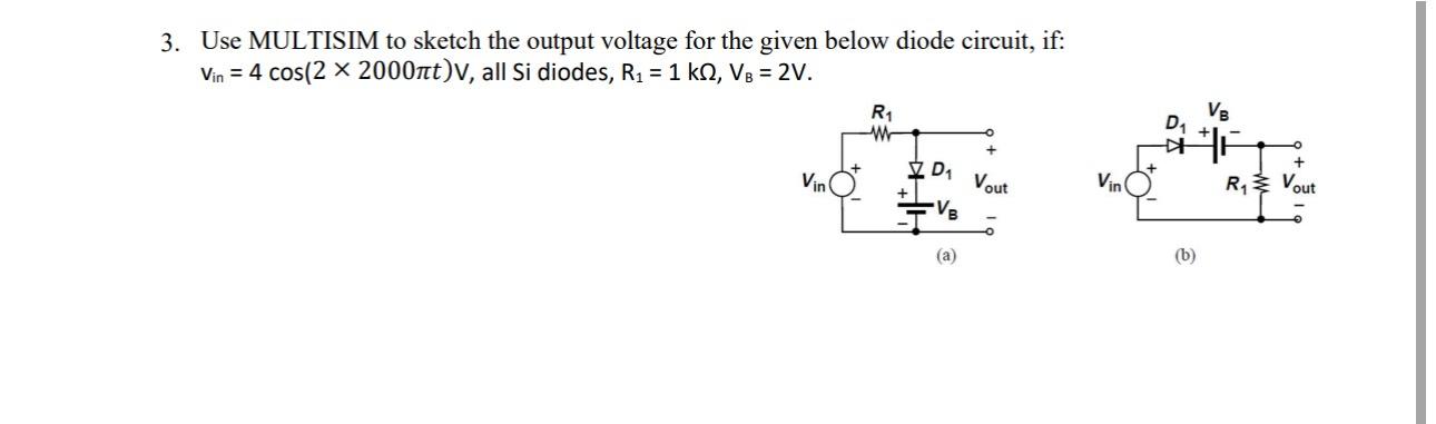 Solved Use MULTISIM to sketch the output voltage for the | Chegg.com