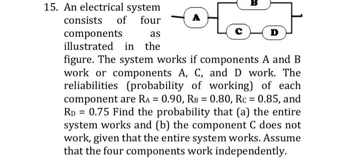 Solved 15. An electrical system consists of four A | Chegg.com