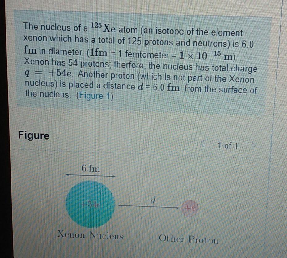 Solved 15 The nucleus of a 125 Xe atom (an isotope of the | Chegg.com