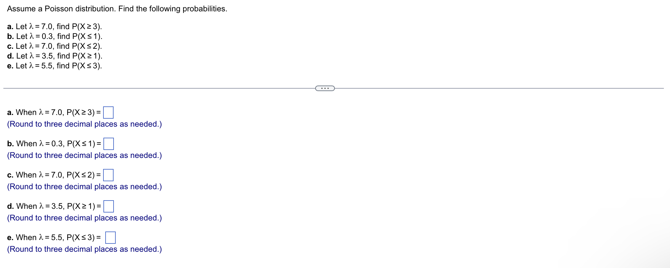 Solved Assume a Poisson distribution. Find the following | Chegg.com