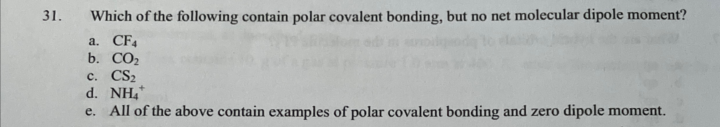 Solved Which of the following contain polar covalent | Chegg.com