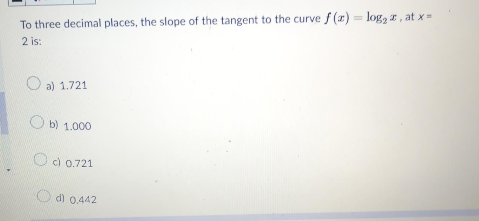Solved To three decimal places, the slope of the tangent to | Chegg.com