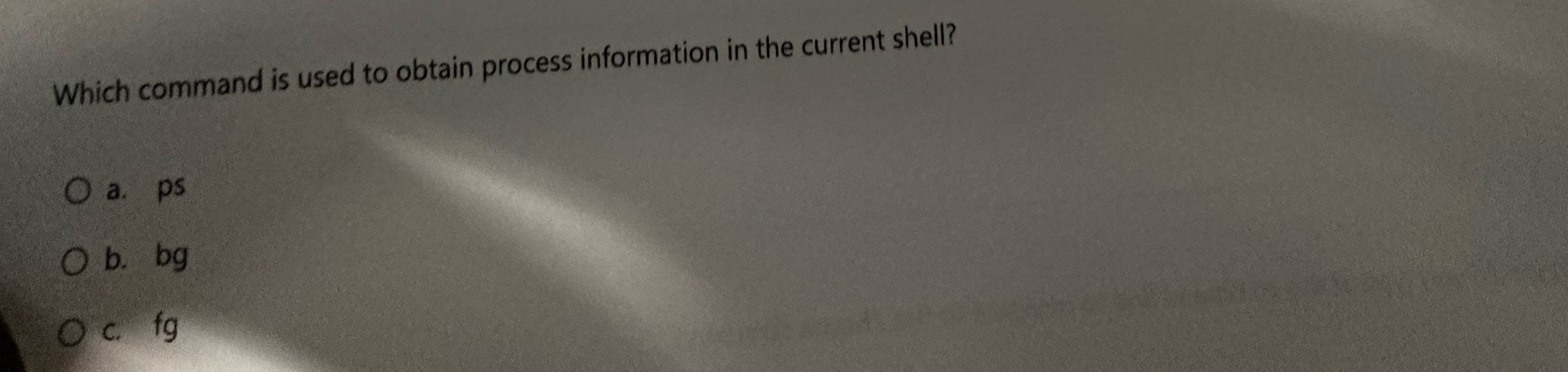 Solved Which command is used to obtain process information | Chegg.com