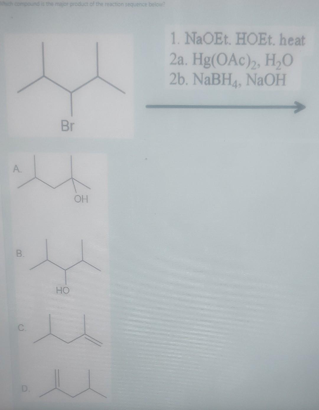 Solved Which compound is the major product of the reaction | Chegg.com