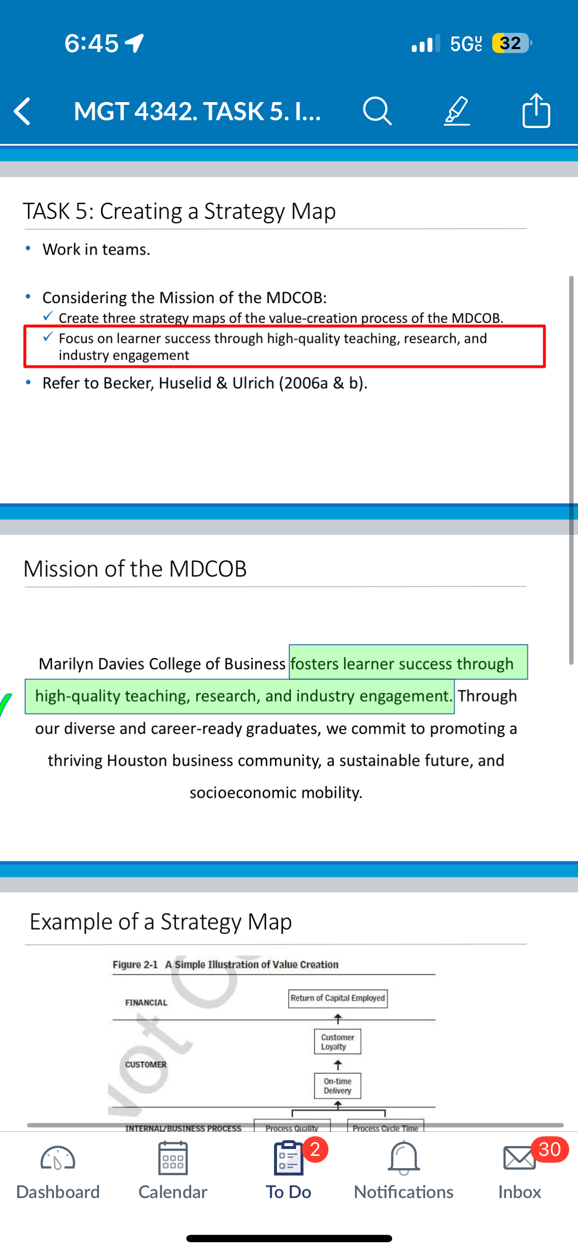 Solved TASK 5: Creating a Strategy MapWork in | Chegg.com