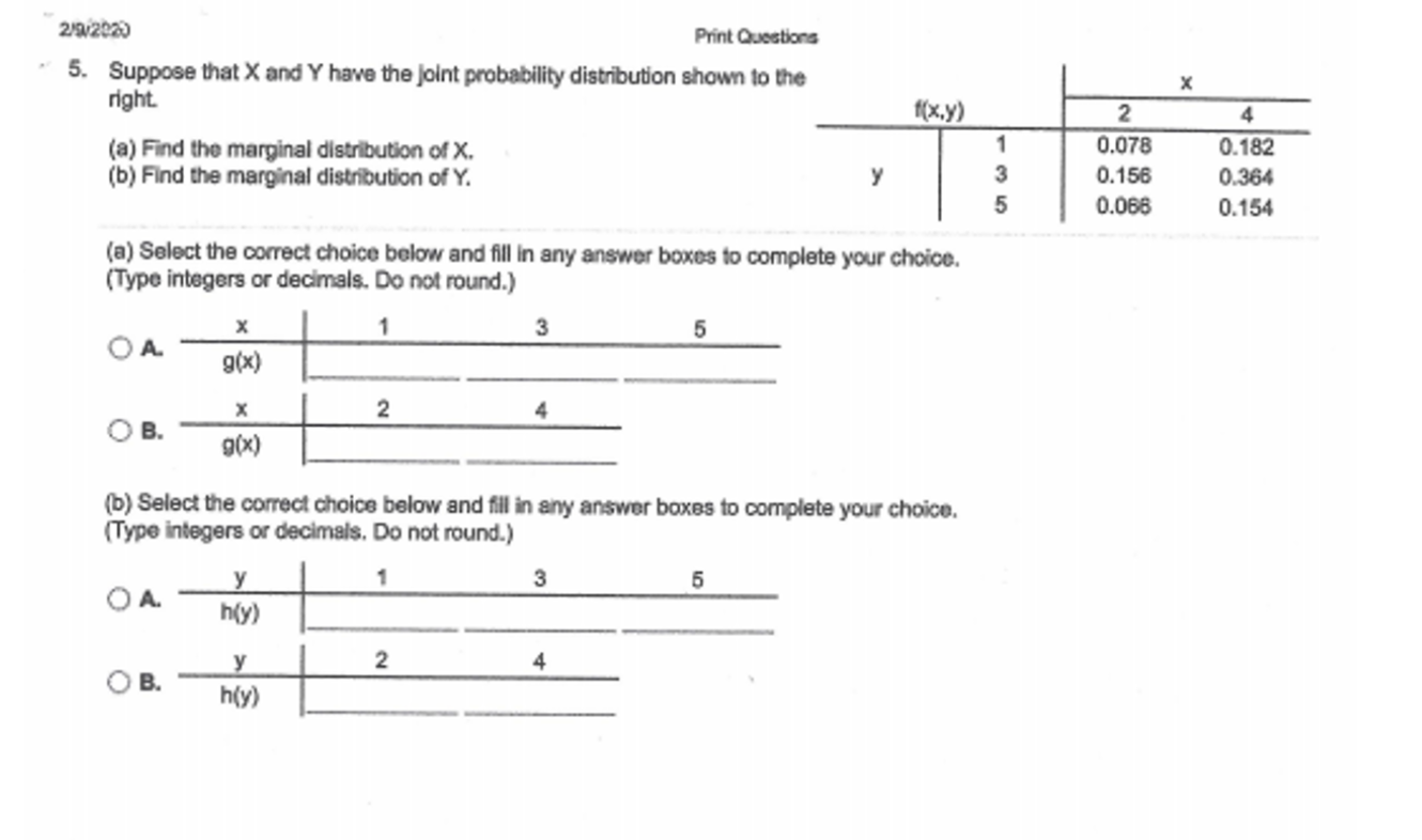 Solved Suppose that x ﻿and Y ﻿hawe the joint probability | Chegg.com