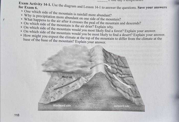 Solved Exam Activity 14-1. Use the diagram and Lesson 14-1 | Chegg.com
