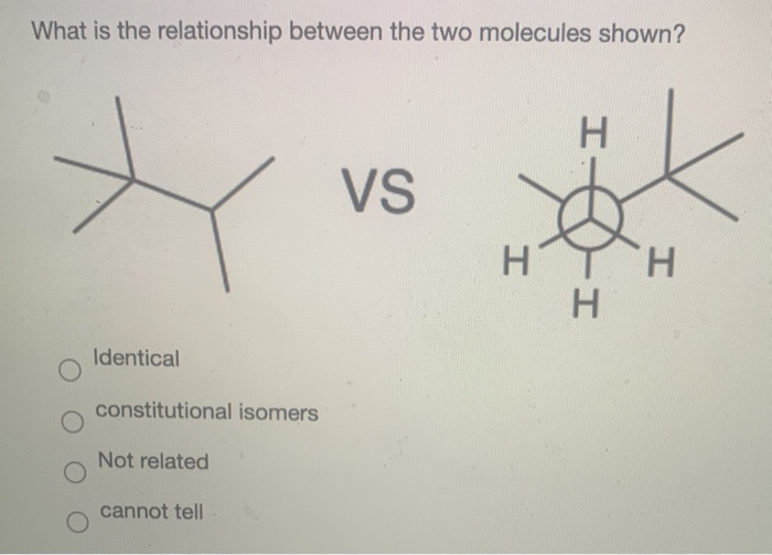 Solved What is the relationship between the two molecules | Chegg.com
