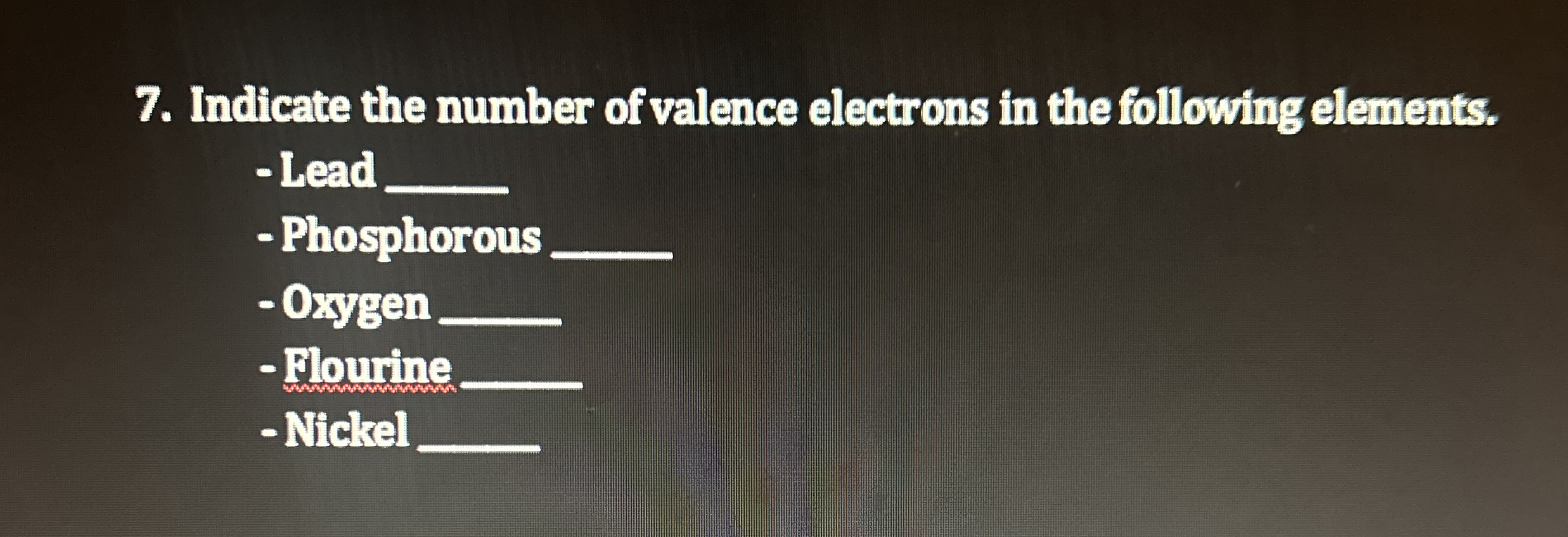 Solved Indicate the number of valence electrons in the | Chegg.com