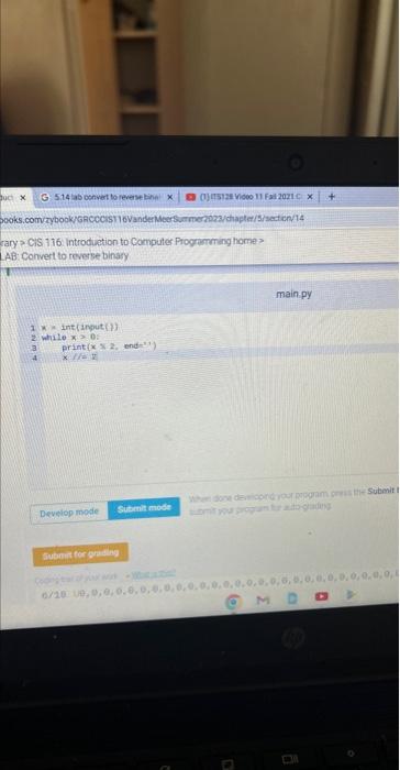5.14-CIS 116: Introduct X G 5.14 lab convert to | Chegg.com