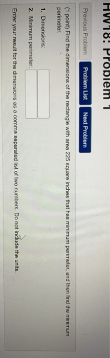 Solved HW18! Problem 1 Previous Problem Problem List Next | Chegg.com