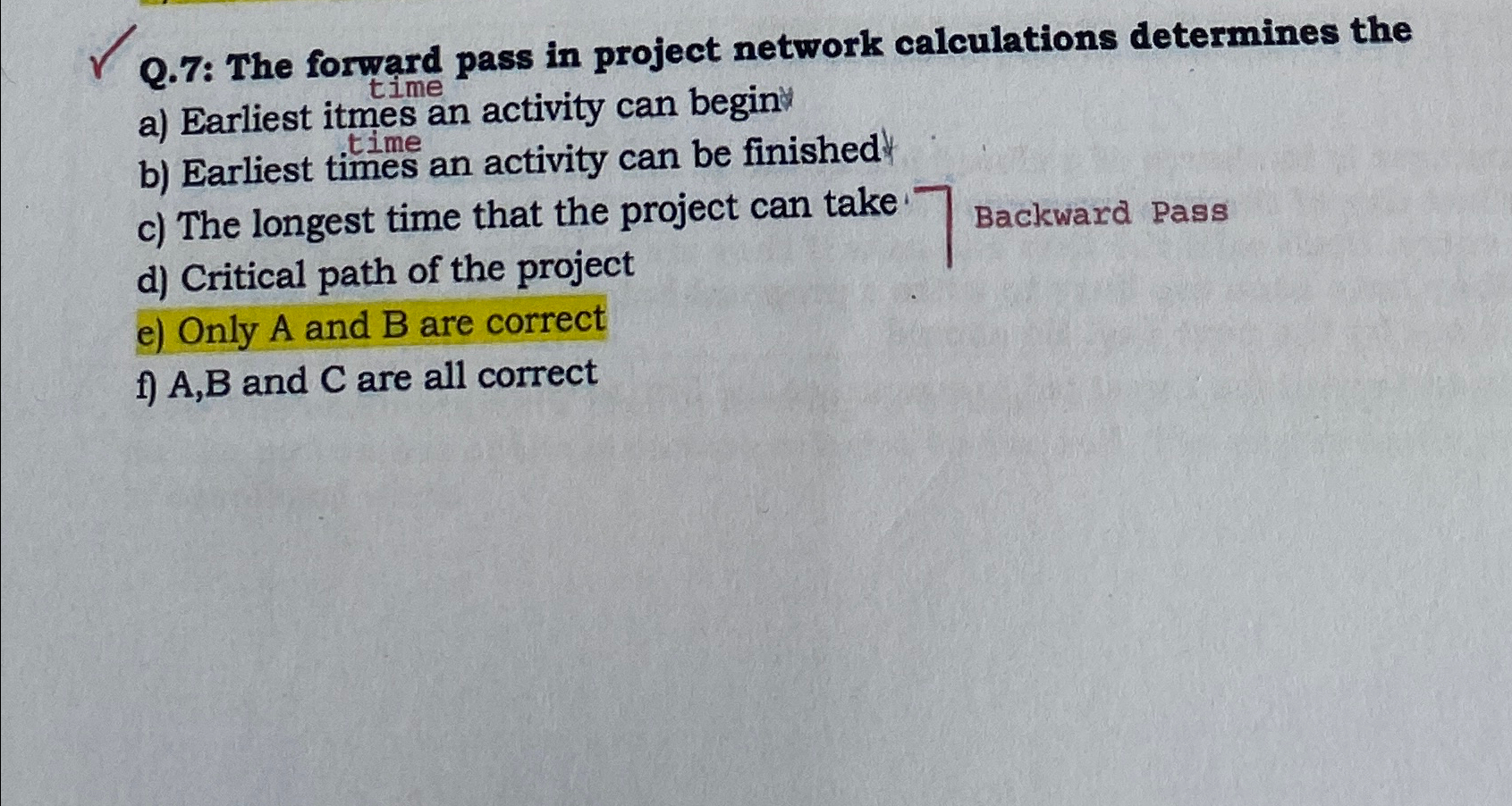 Solved Q2.7: The forward pass in ﻿project network | Chegg.com