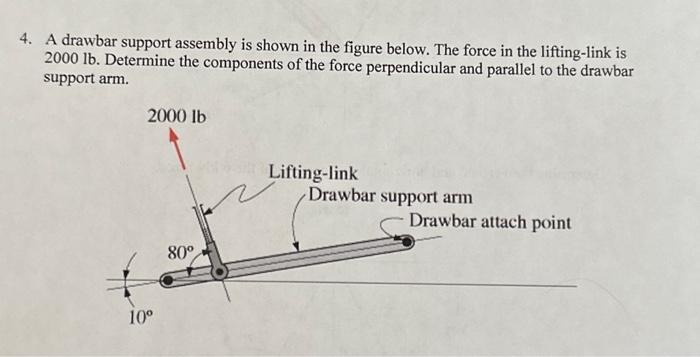 Solved 4. A drawbar support assembly is shown in the figure | Chegg.com