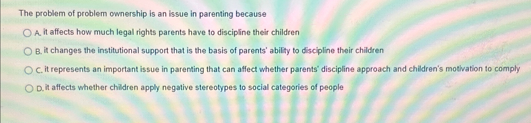 Solved The problem of problem ownership is an issue in | Chegg.com