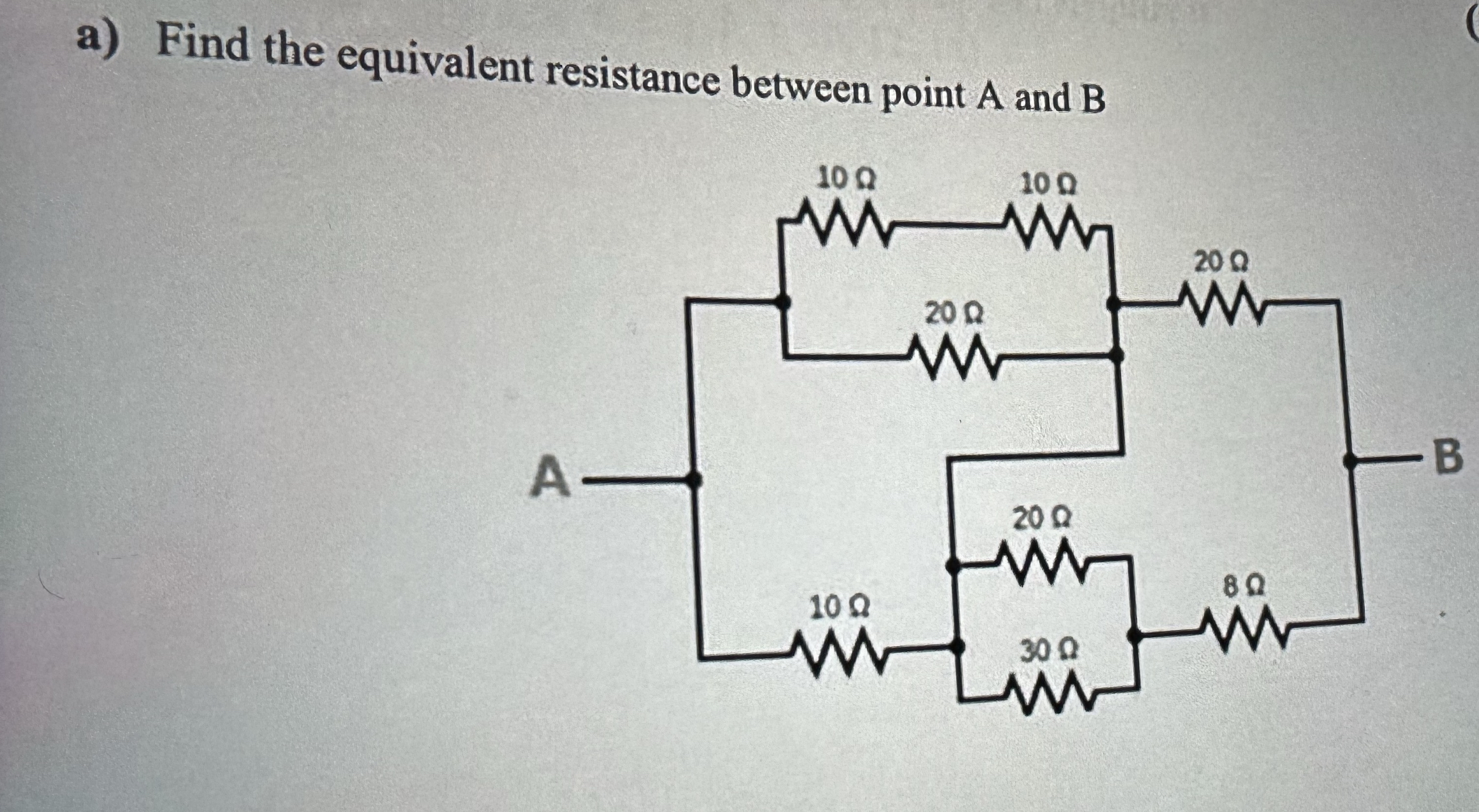 Solved a) ﻿Find the equivalent resistance between point A | Chegg.com
