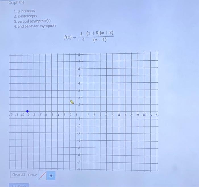 Solved Graph the 1. y-intercept 2.2-intercepts 3. vertical | Chegg.com