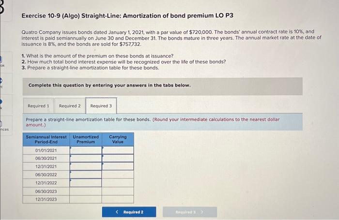 Solved Exercise 10-9 (Algo) Straight-Line: Amortization of | Chegg.com