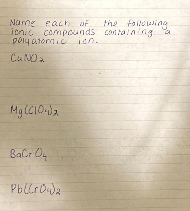 Solved Name each of the following ionic compounds containing | Chegg.com