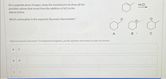 Solved What is the expected product of the following | Chegg.com