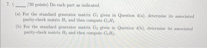 Solved 7. (_ /20 points) Do each part as indicated. (a) For | Chegg.com