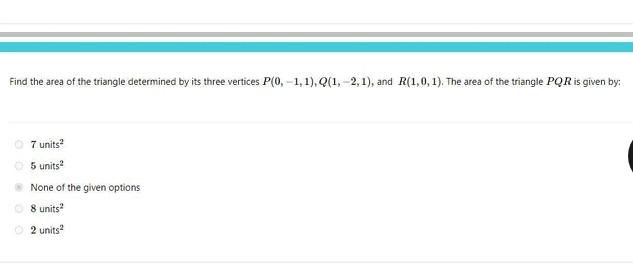 Solved Find the area of the triangle determined by its three | Chegg.com