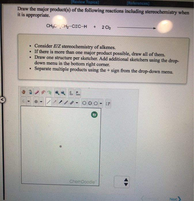 Solved Review Topics] References] Draw the major product(s) | Chegg.com