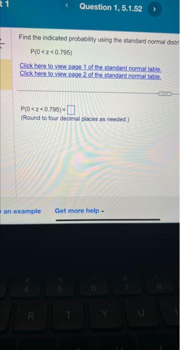 Solved Find the indicated probability using the standard | Chegg.com