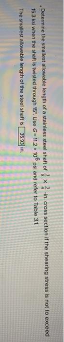 Solved Determine the smallest allowable length of a | Chegg.com