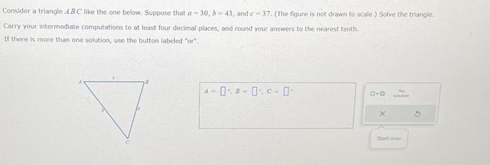 Solved Consider a triangle ABC like the one below. Suppose | Chegg.com
