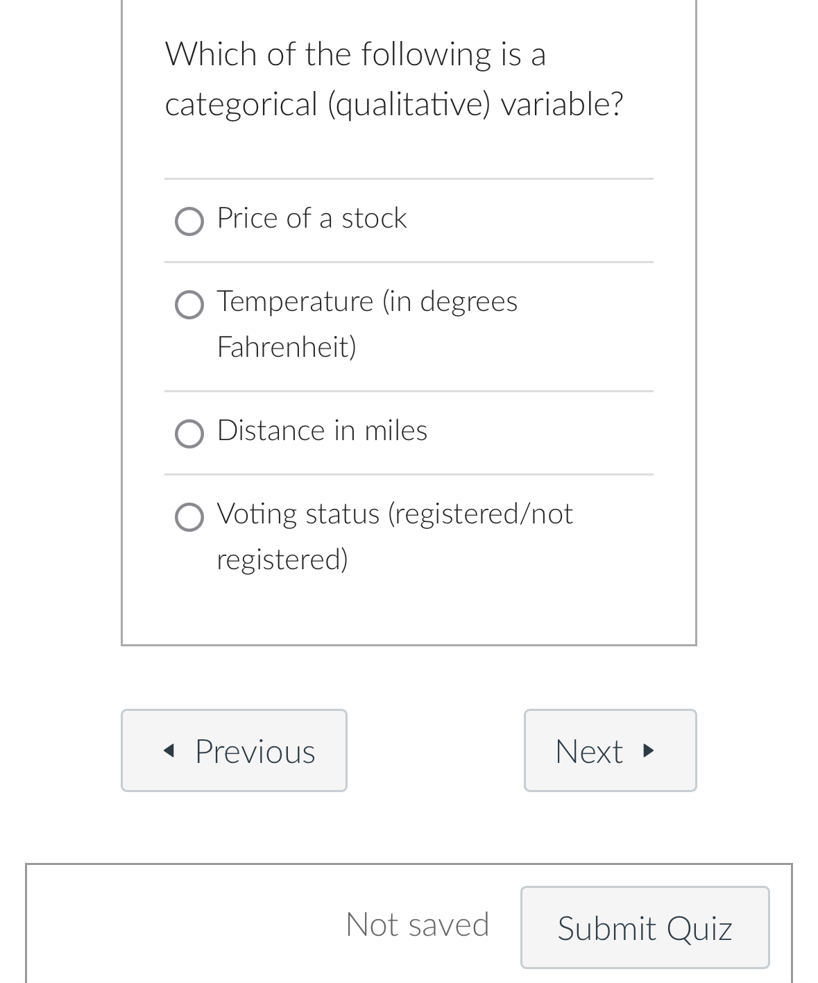Solved Which of the following is a categorical (qualitative) | Chegg.com