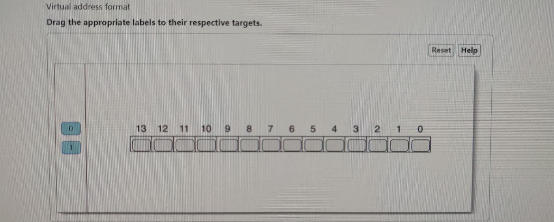 Solved Virtual address: 0x03d7 Virtual address format Drag | Chegg.com