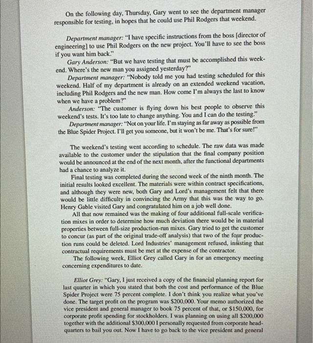 Solved The Blue Spider Project "This is impossible! Just | Chegg.com