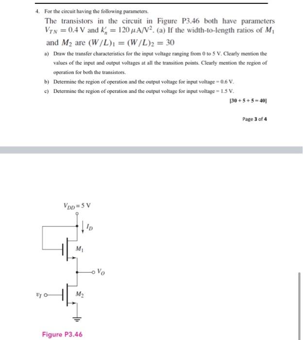 Solved 4. For the circuit having the following parameters. | Chegg.com